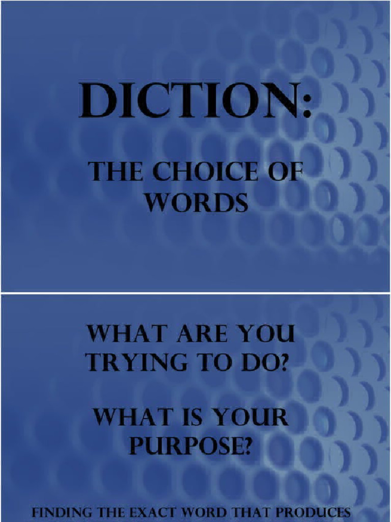 Diction Powerpoint | PDF