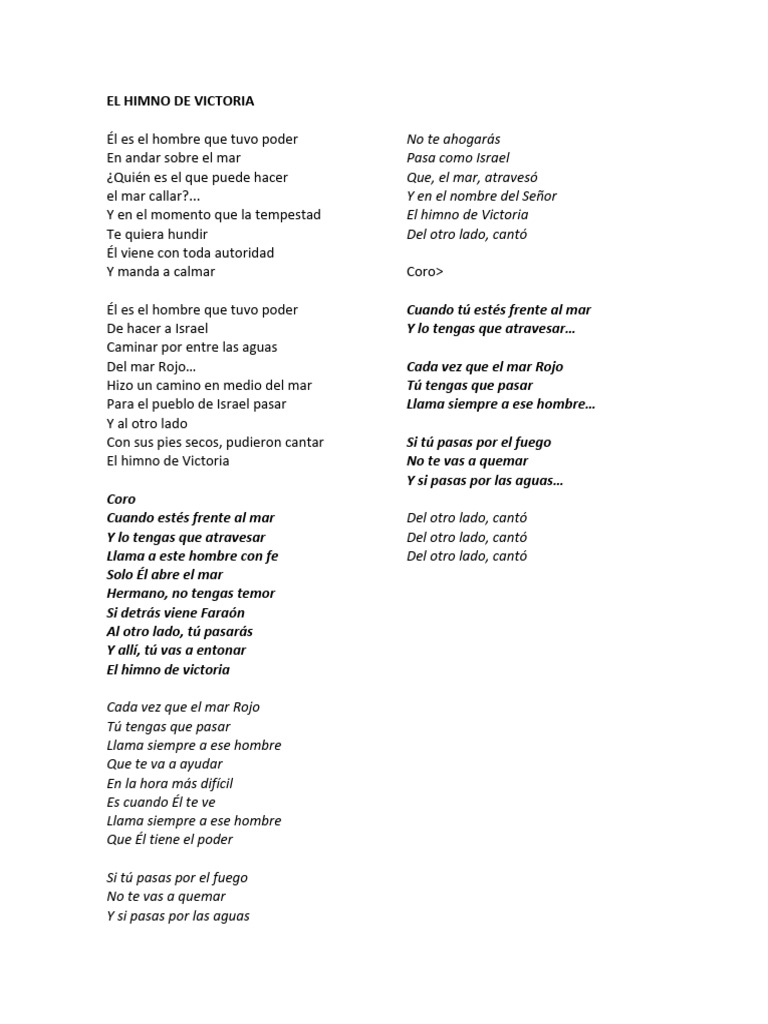Himno de Victoria - Letra y Mensaje | PDF