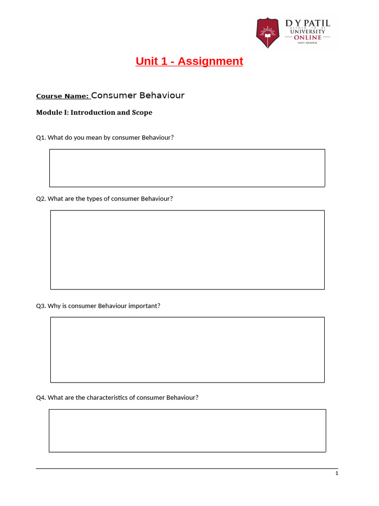 Unit 1 Assignment | PDF Unit 1 Assignment | PDF