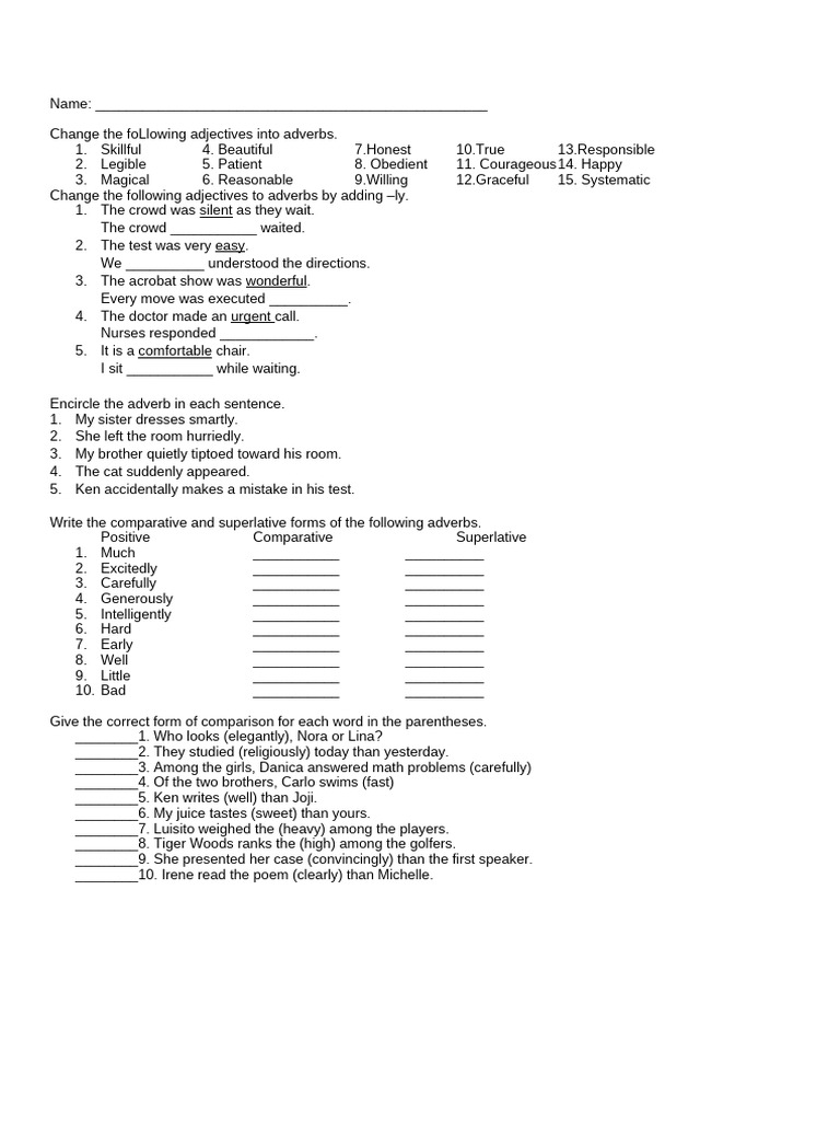 adverb | PDF | Adverb | Adjective