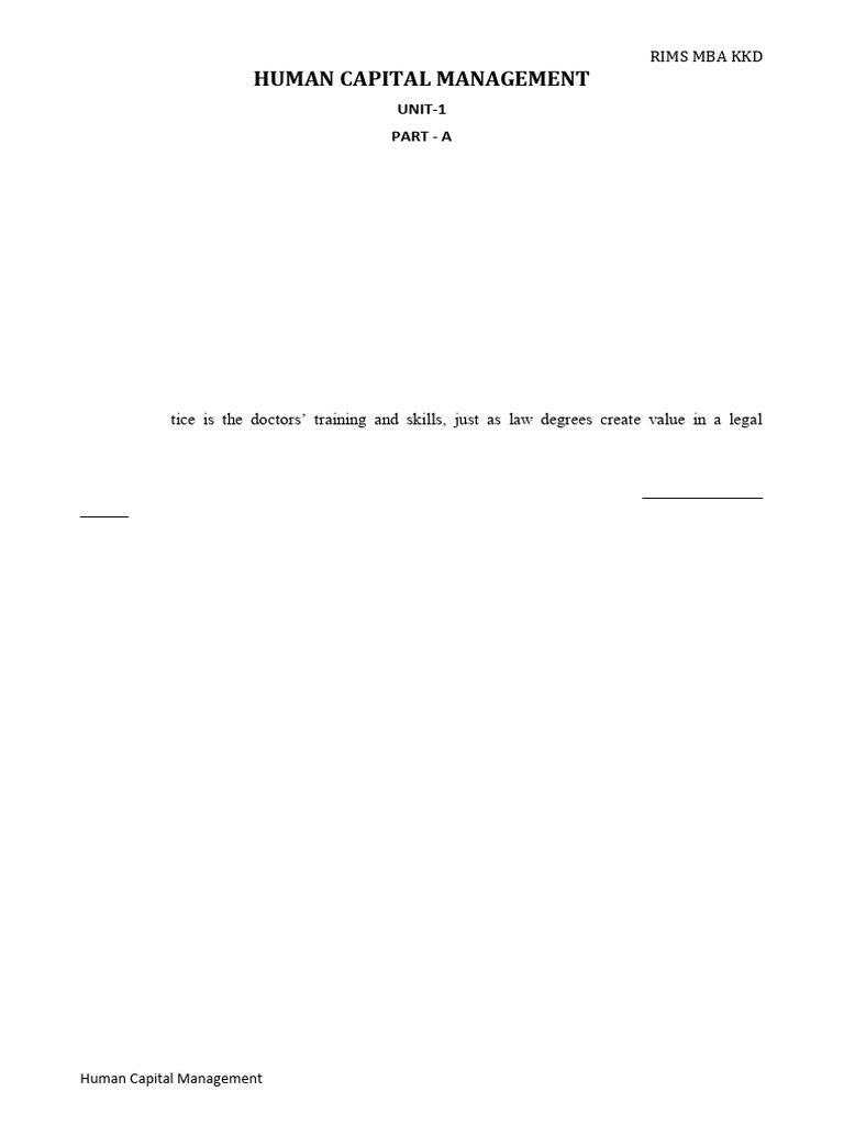 Eh 304 - Human Capital Management | PDF | Labour Economics | Human Capital