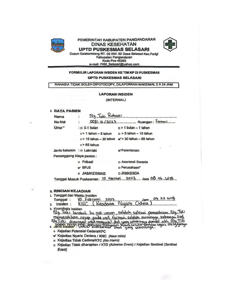 Sosialisasi Pelaporan IKP Internal | PDF