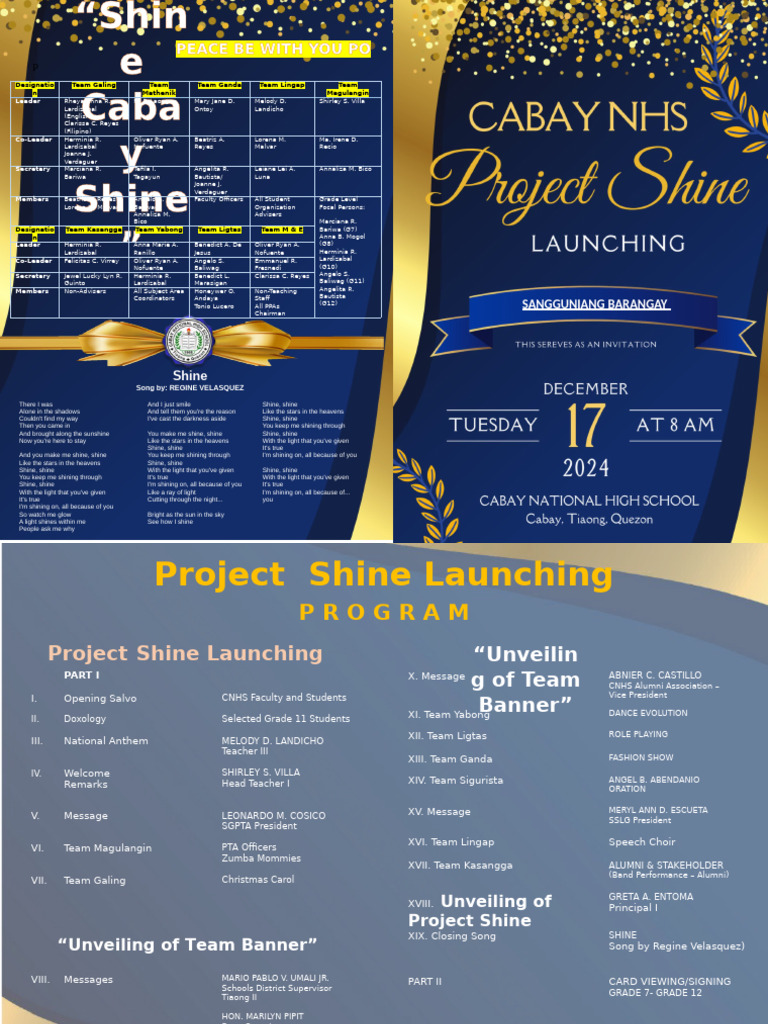 PROJECT SHINE LAUNCHING-Draft (1) | PDF