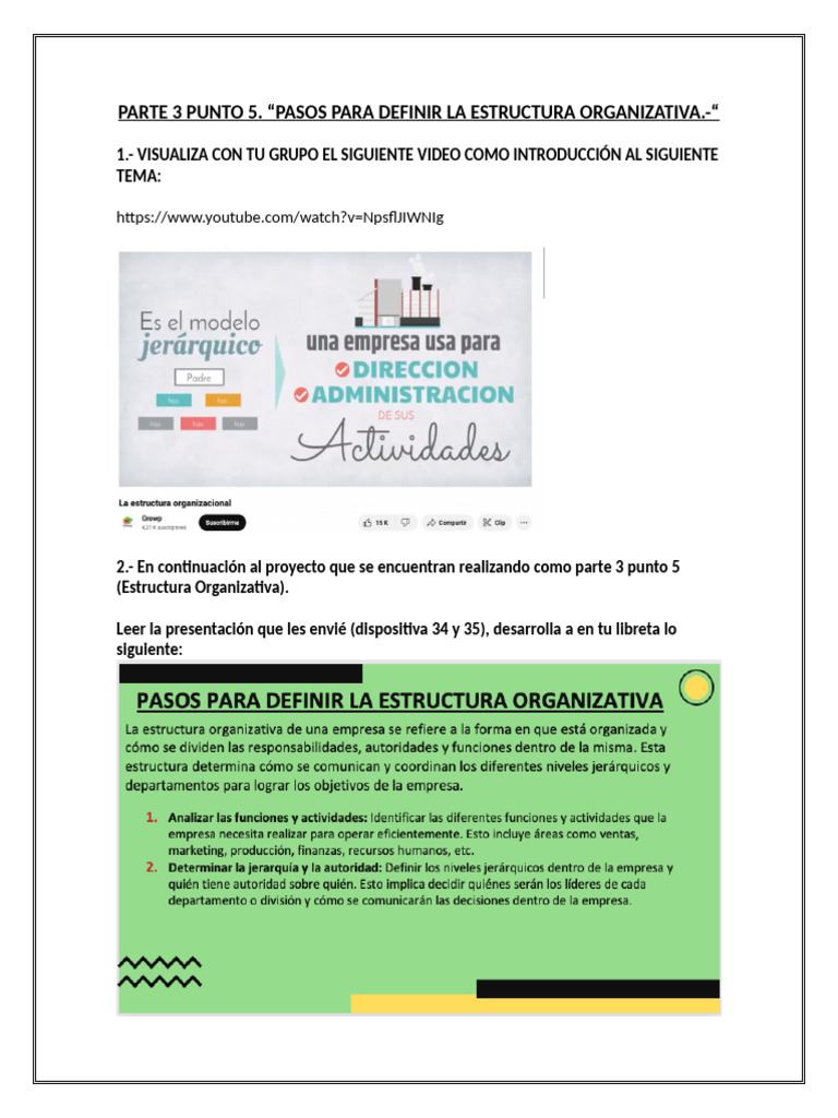 Pasos para Definir Estructura Organizativa | PDF