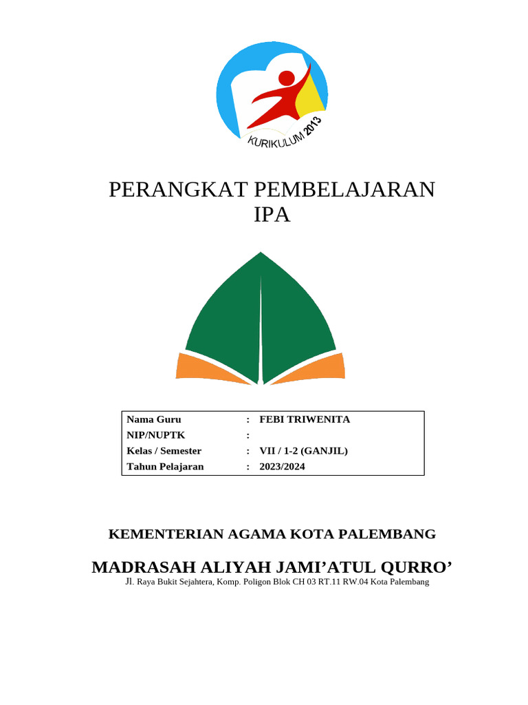 Perangkat Pembelajaran Ipa Kelas 7 Semester Ganjil | PDF