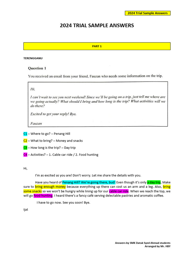 2024 Trial Sample Answers | PDF | Poaching | Crime & Violence