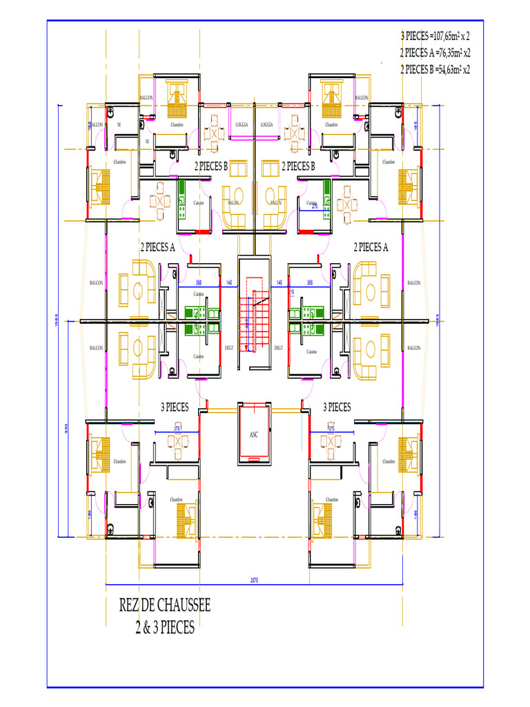 04-Vue en Plan RDC 2&3 Pieces-1 | PDF