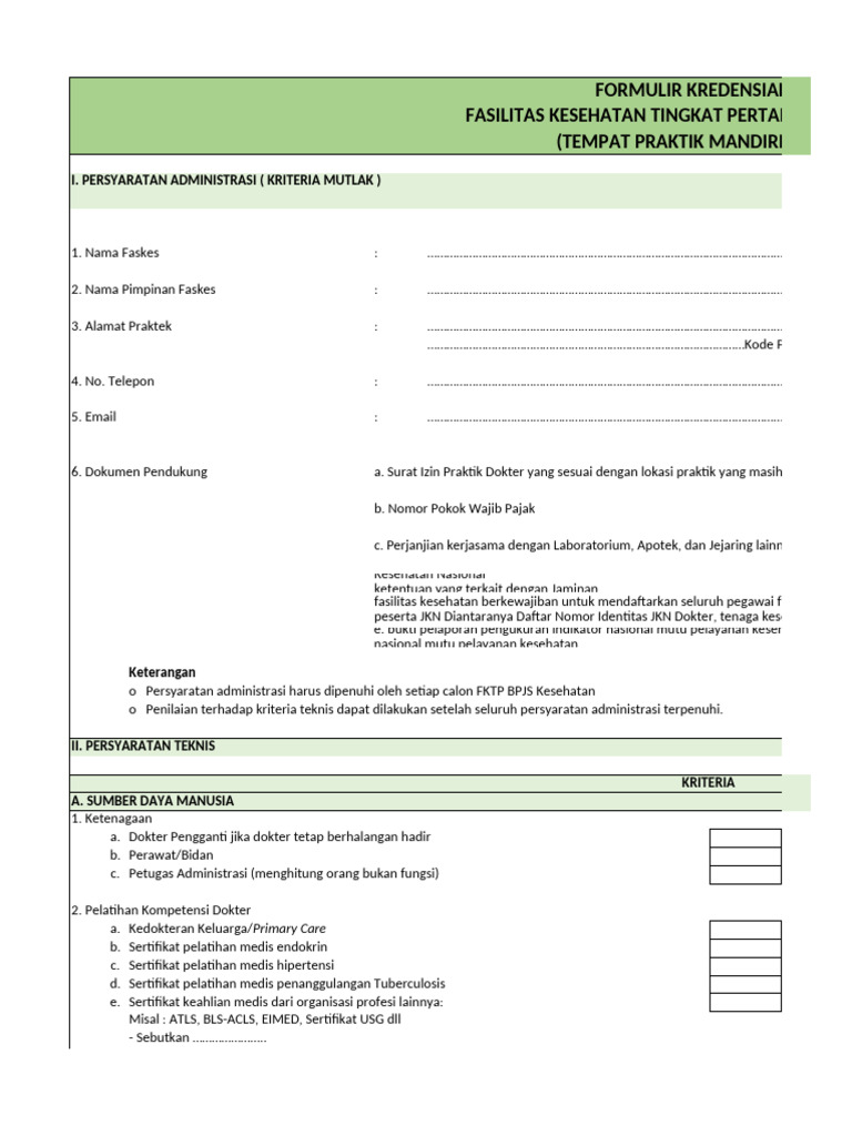 Form Self Assesment DPP Baru | PDF