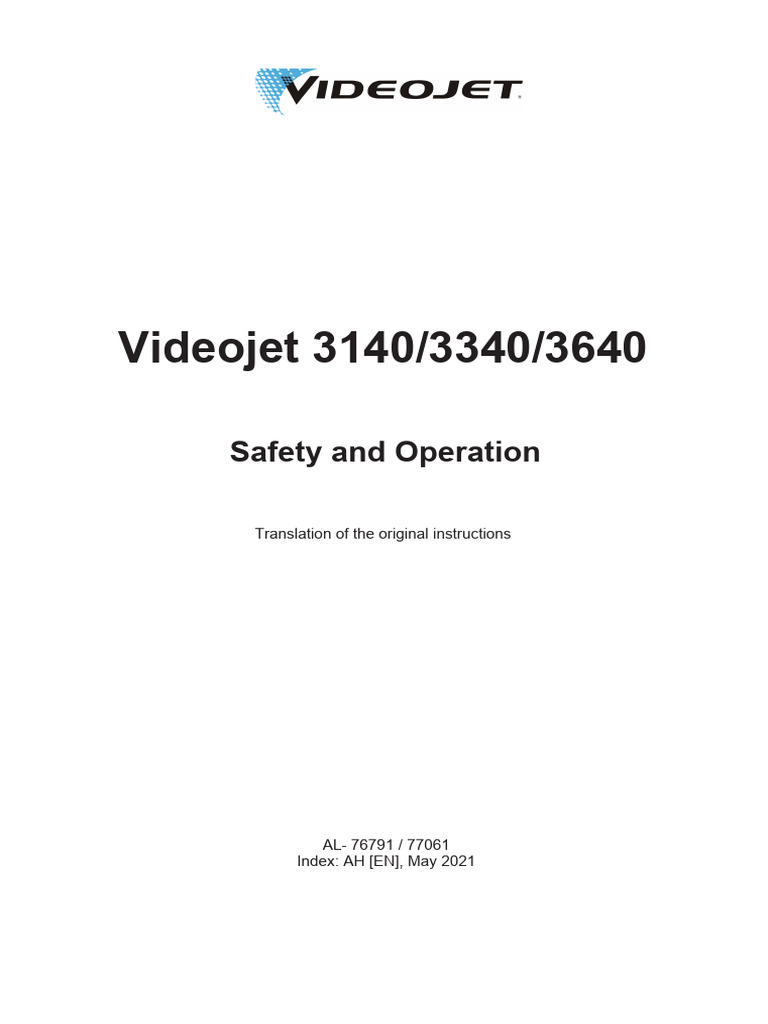 Videojet 3140/3340/3640 Manual | PDF | Laser | Light