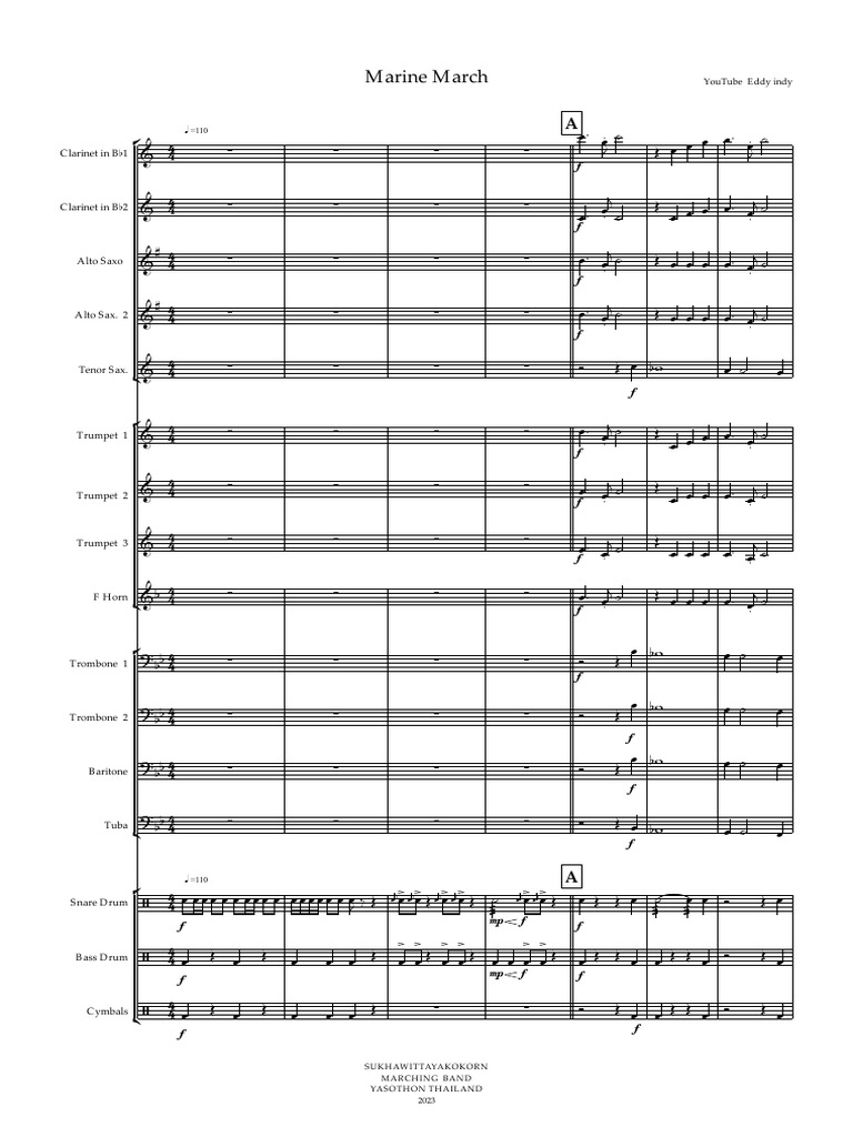 Marine March แบบใหม่ - Full Score | PDF