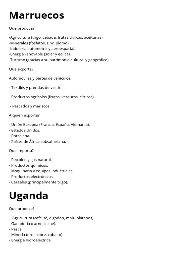Marruecos y Uganda | PDF
