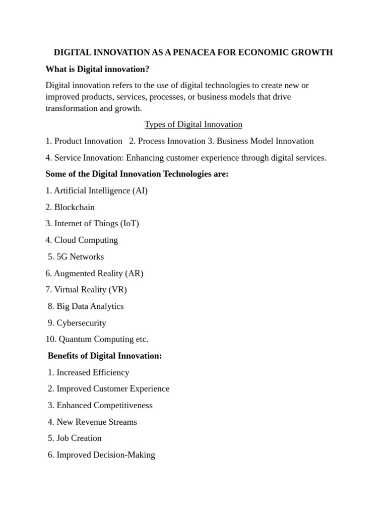 DIGITAL INNOVATION | PDF | Internet Of Things | Innovation