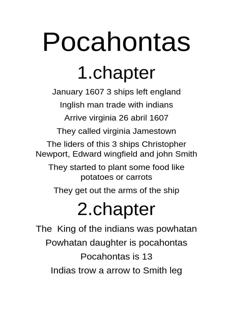 Pocahontas: A Journey from Jamestown | PDF