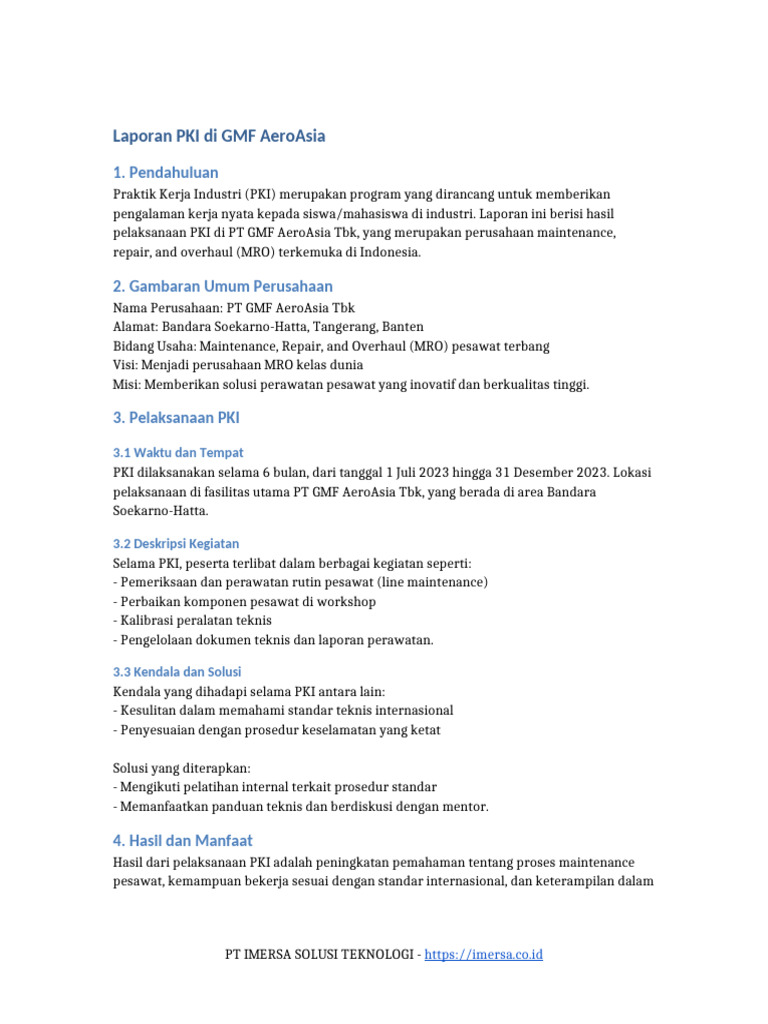 Laporan PKI di GMF AeroAsia | PDF