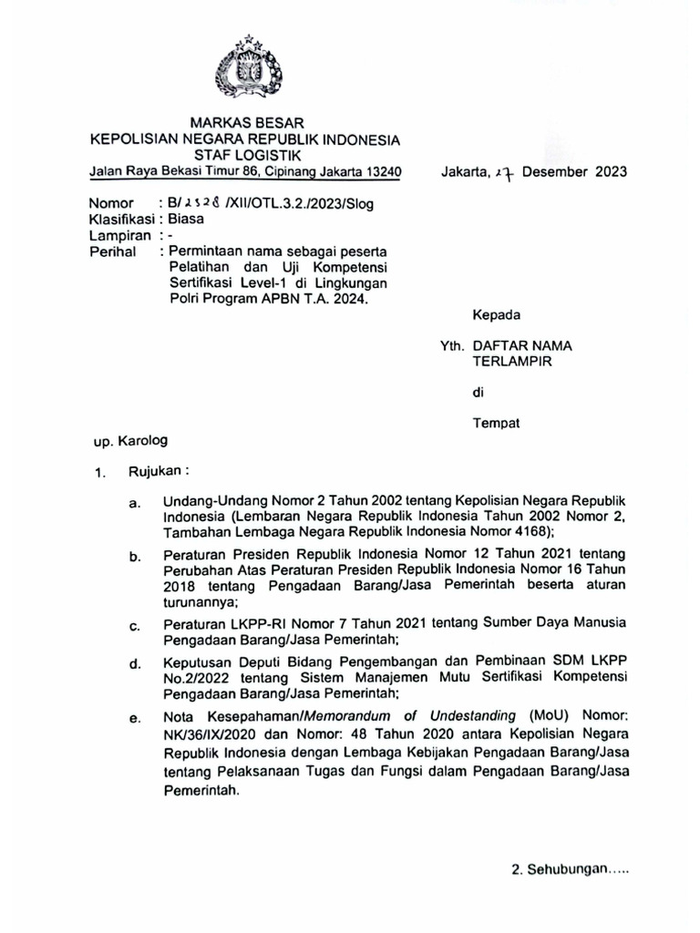 pelat level 1 2024 | PDF