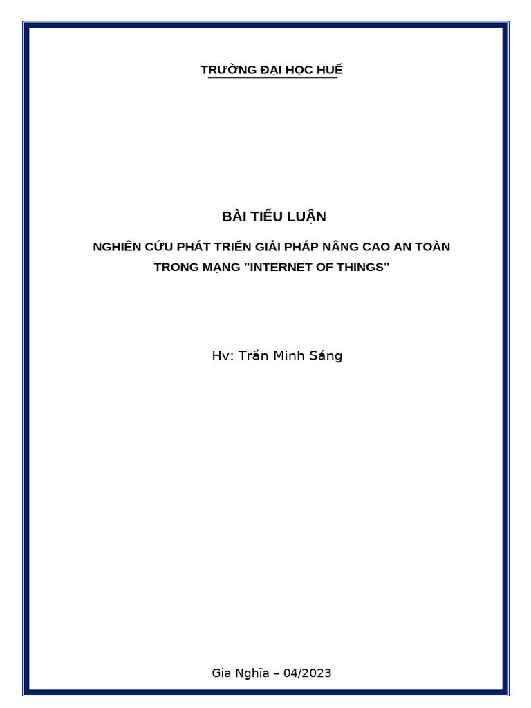 Tieu Luan Iot 1 | PDF
