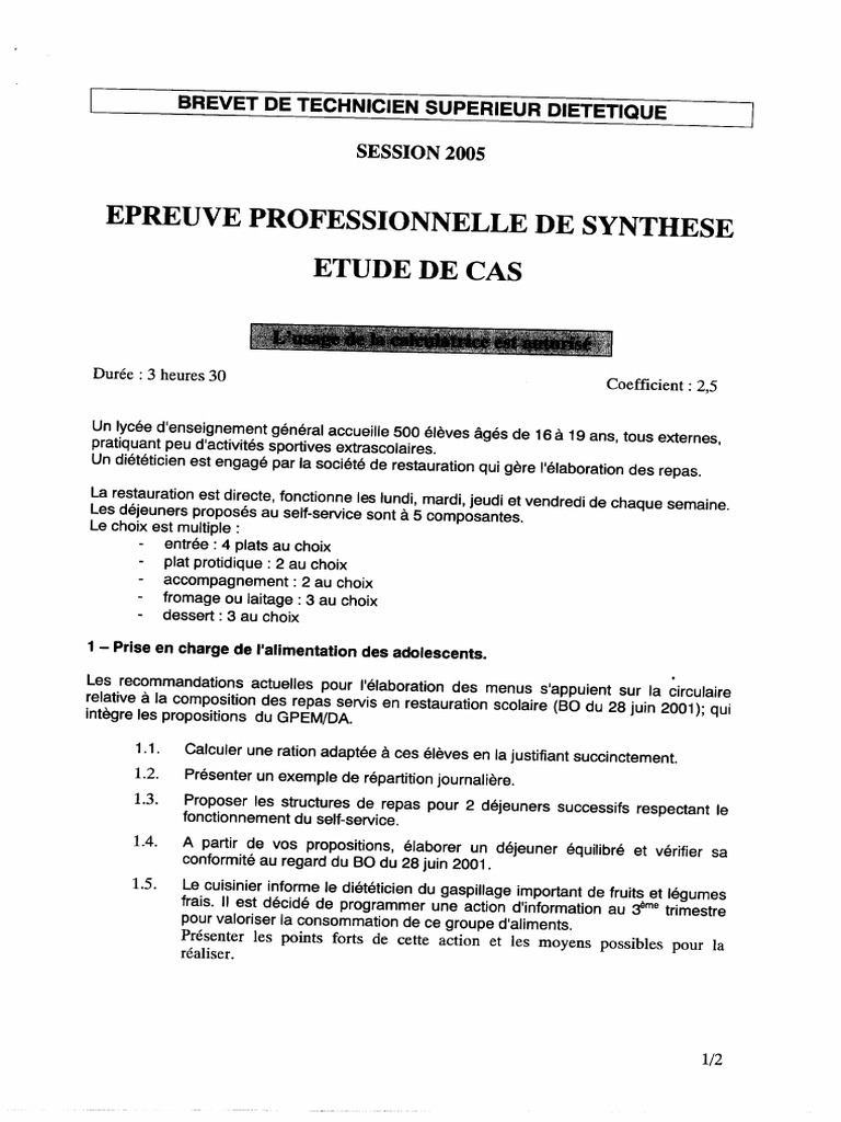 U5.1.05 - Lycée alimentation adolescents - ado hypercholesterolemie ...