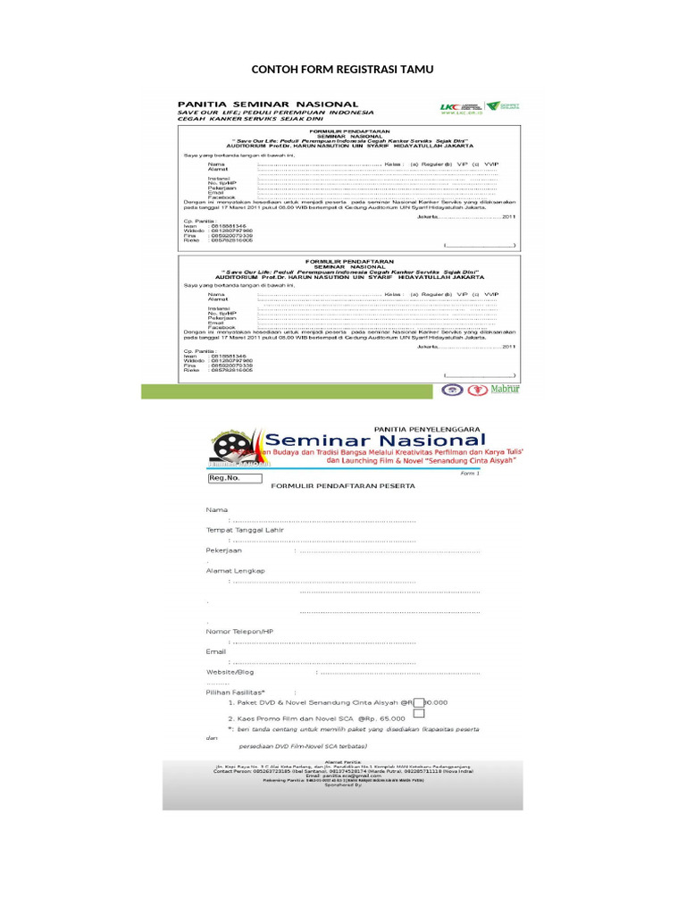Pertemuan 4 - Contoh Form Registrasi Tamu | PDF