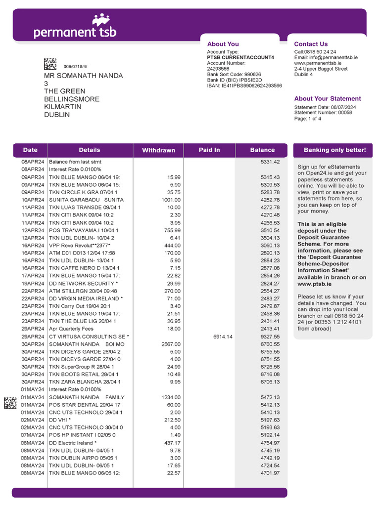 Somanath Apr Jul BankStatement | PDF