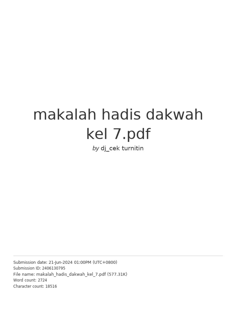 Makalah Hadis Dakwah | PDF