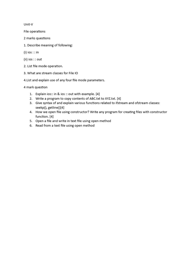 Unit 5 Question Bank | PDF