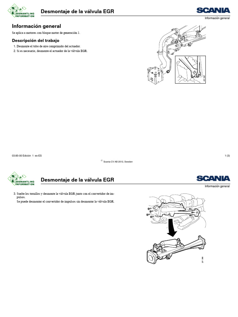 válvula egr desmontaje scania | PDF
