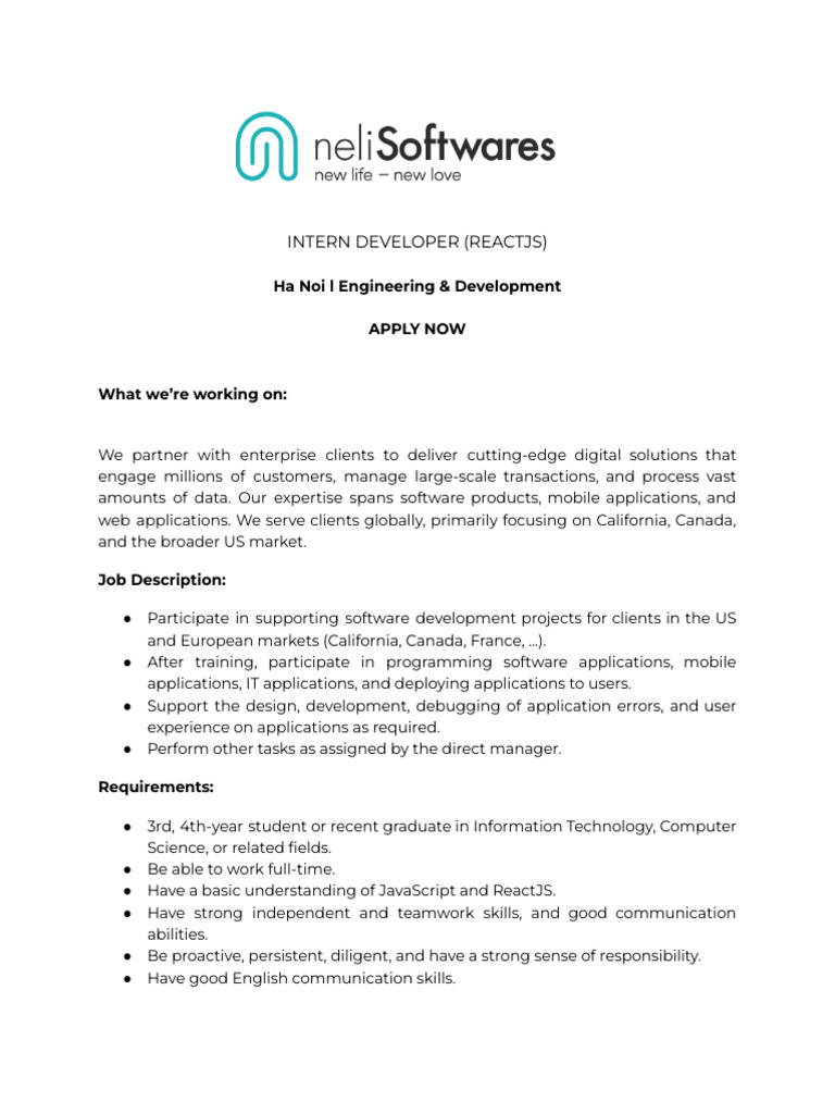 [neli-JD] Intern ReactJS | PDF