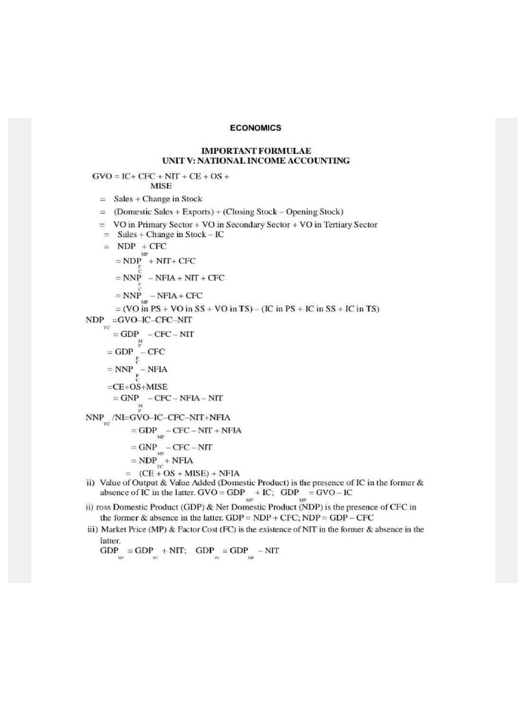 National Income Notes | PDF