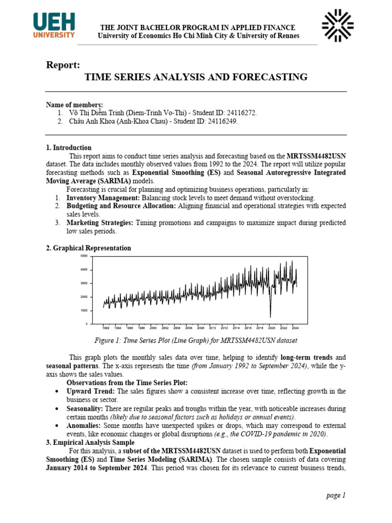 Time Series Forecasting Analysis | PDF | Autoregressive Integrated Moving Average | Time Series