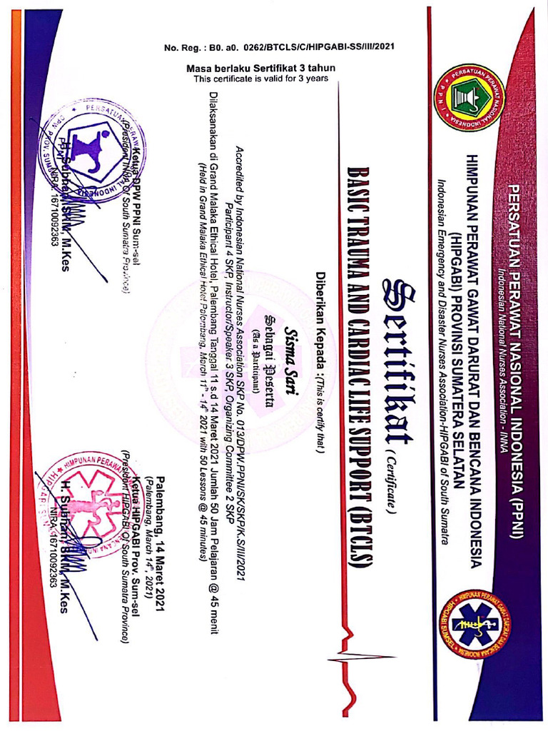 Sertifikat Btcls | PDF