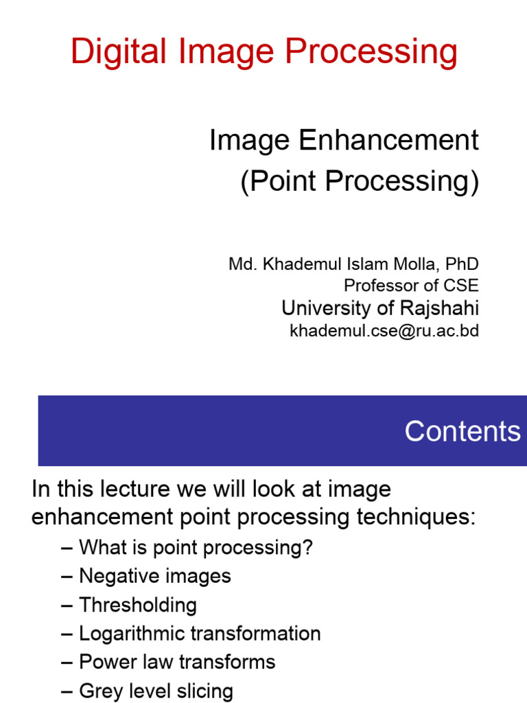 Lecture4.ppt | PDF | Image Segmentation | Computer Graphics