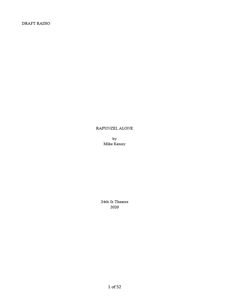 Rapunzel Alone: A War-Time Tale | PDF