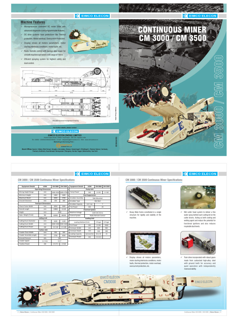 Continuous Miner CM 3000/3500 Specs | PDF | Electrical Engineering ...