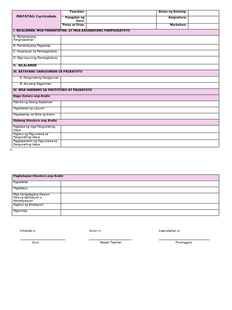 LP Filipino Template | PDF