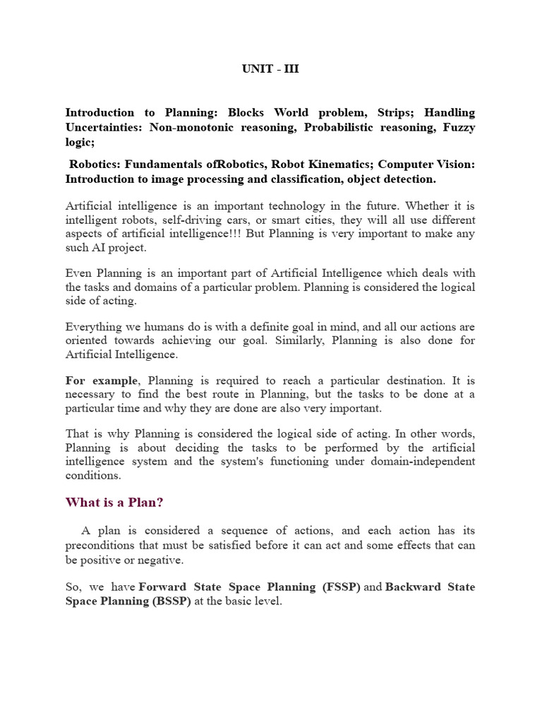 AI -UNIT3.docx | PDF | Computer Vision | Fuzzy Logic