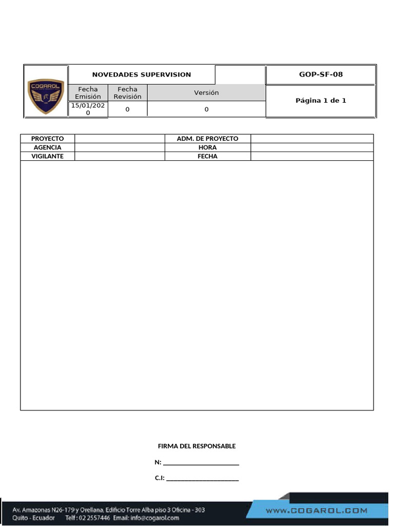 informe novedades | PDF