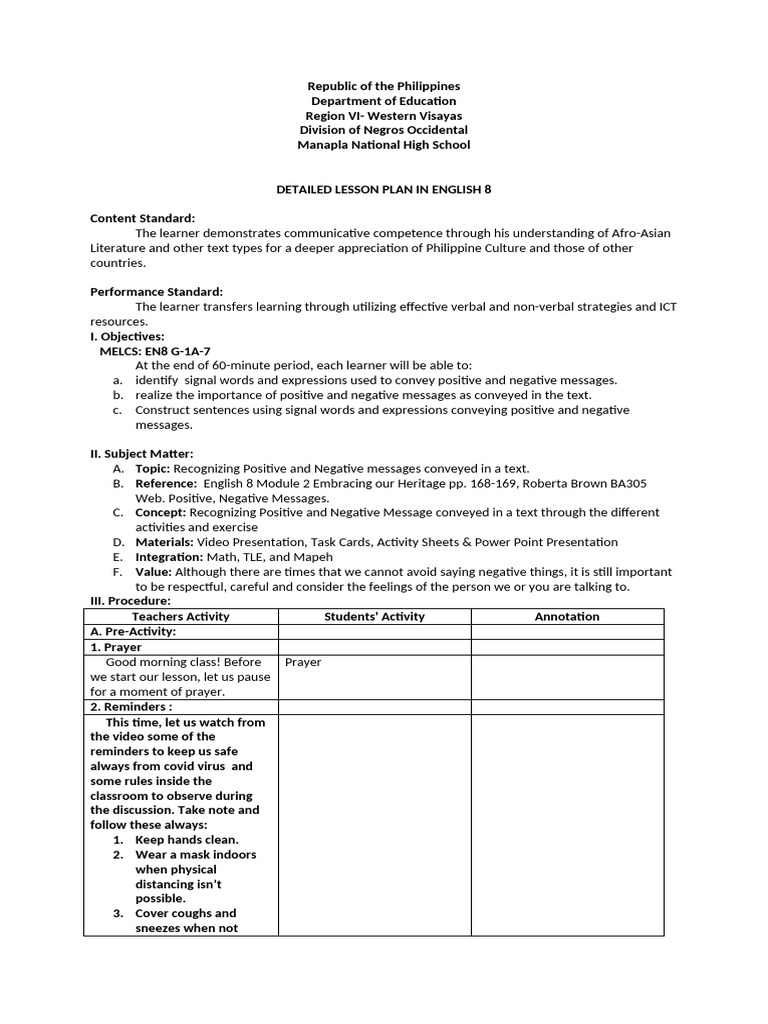 LESSON PLAN FINAL - Copy | PDF | Learning | Educational Technology