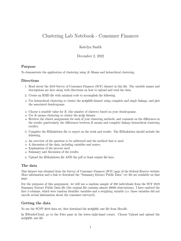 Clustering-Lab-Notebook-Assignment | PDF | Cluster Analysis | Data Set
