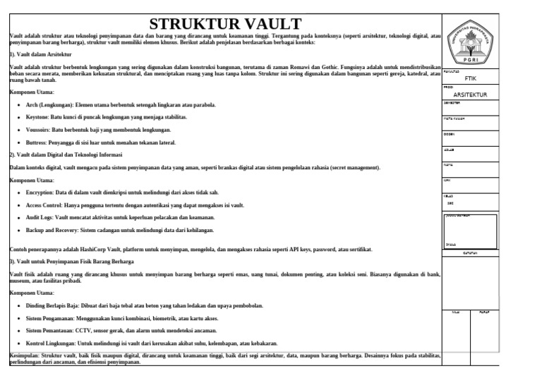 Penjelasan Vault | PDF