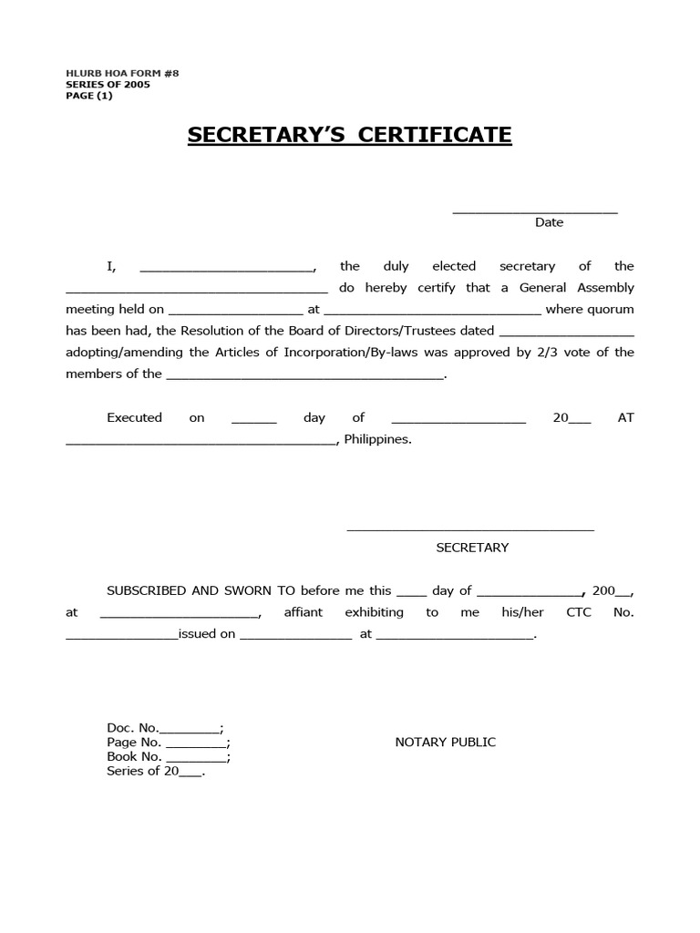 Secretary - S Certificate | PDF