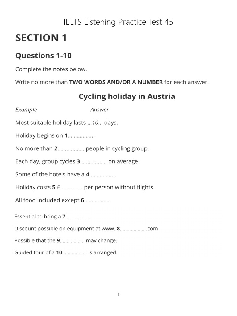 听力第45套 | PDF