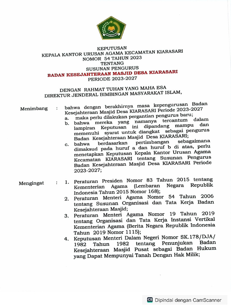 Bkm Desa Kiarasari | PDF