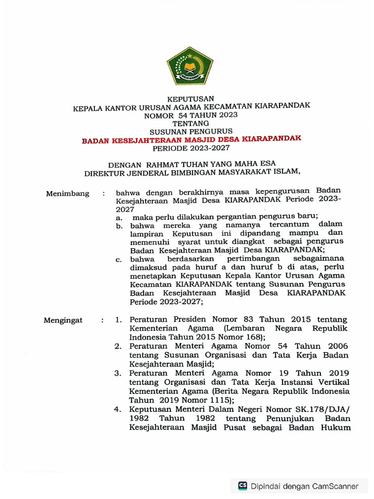 BKM Kiarapandak | PDF