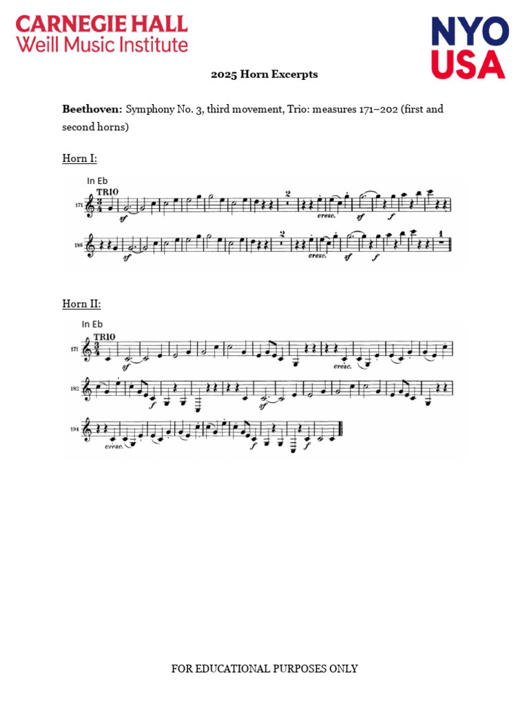 Horn Excerpts v2 | PDF
