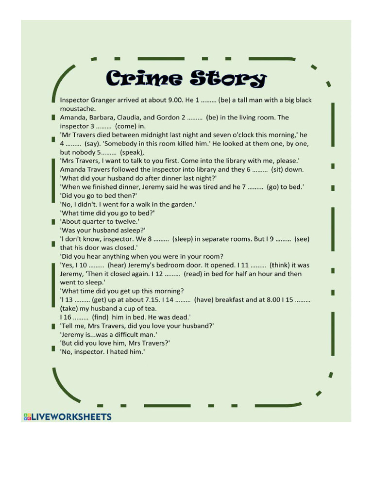 A crime story - Past simple tense | PDF