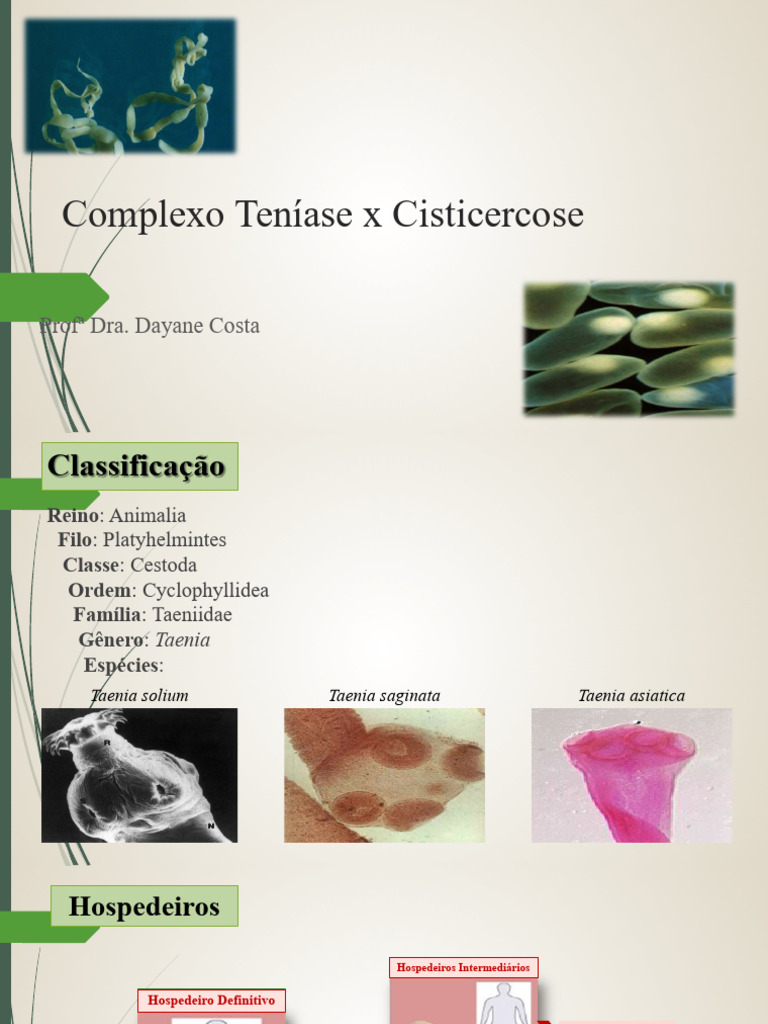 Teníase e Cisticercose: Aspectos Gerais | PDF | Especialidades médicas ...