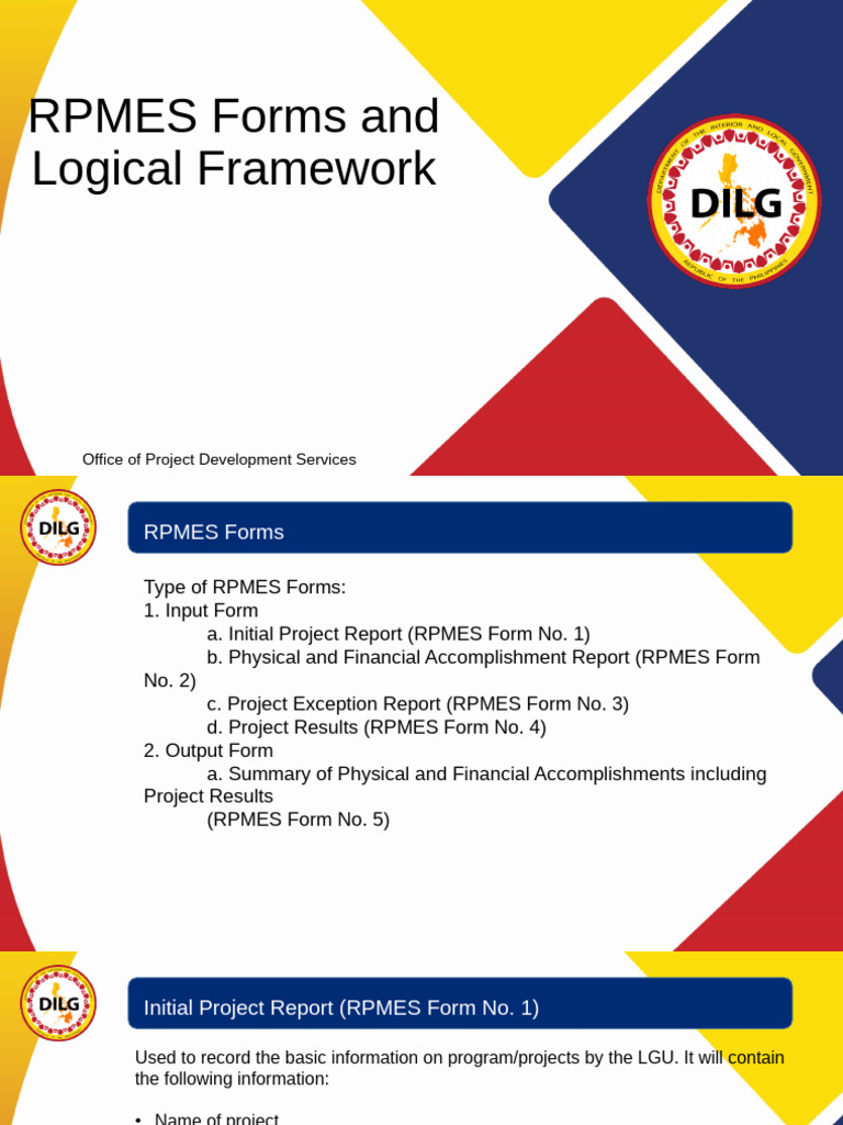 RLIP-PPT-RPMES - FORMS - Edited | PDF | Employment | Economies