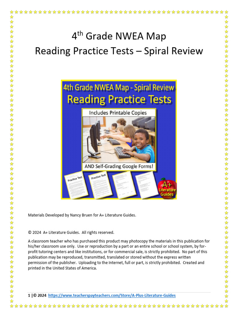 4 Grade NWEA Map Reading Practice Tests Spiral Review | PDF