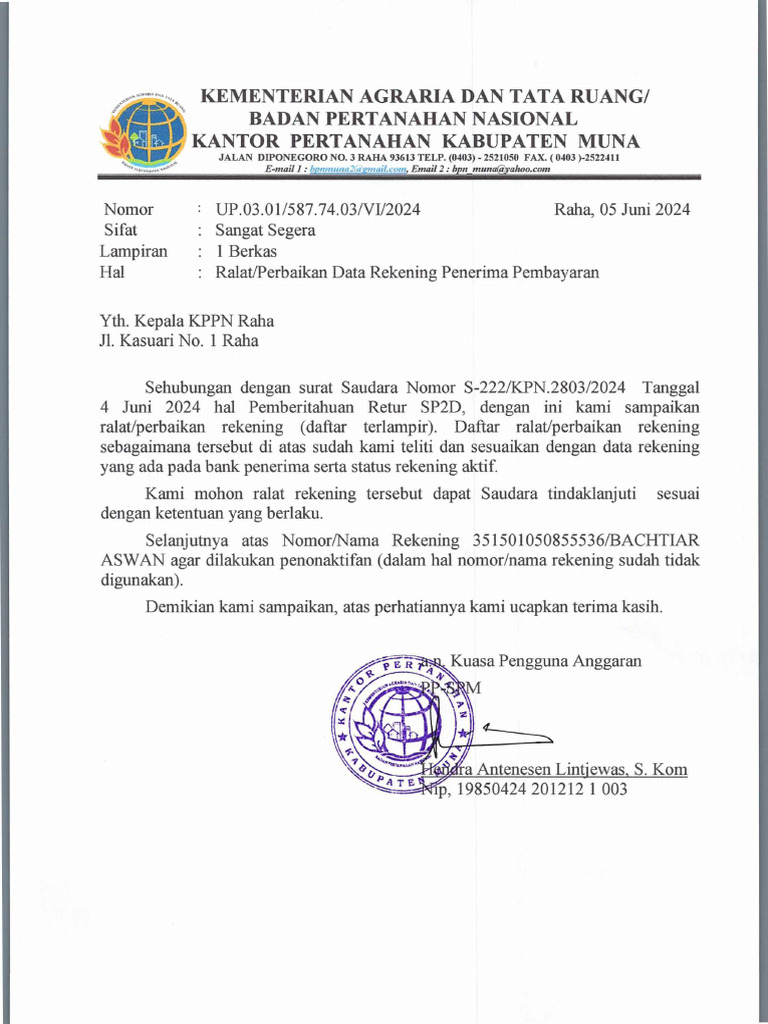 Perbaikan Data Rek Penerima Pembayaran | PDF