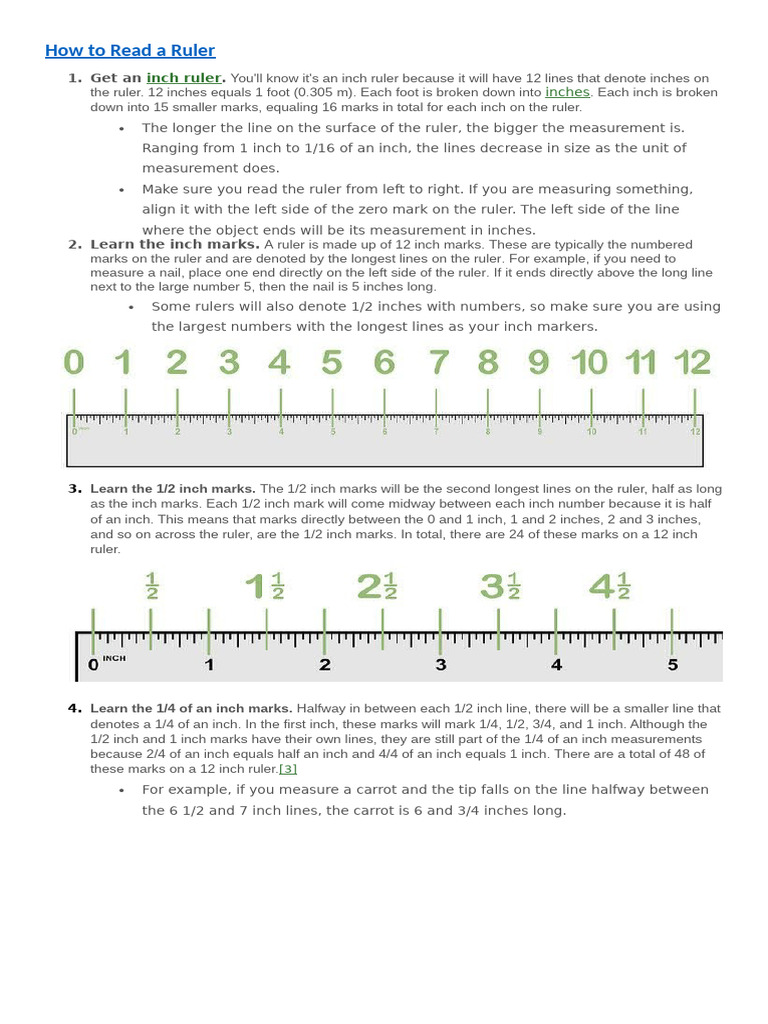How to Read a Ruler | PDF | Inch | Length